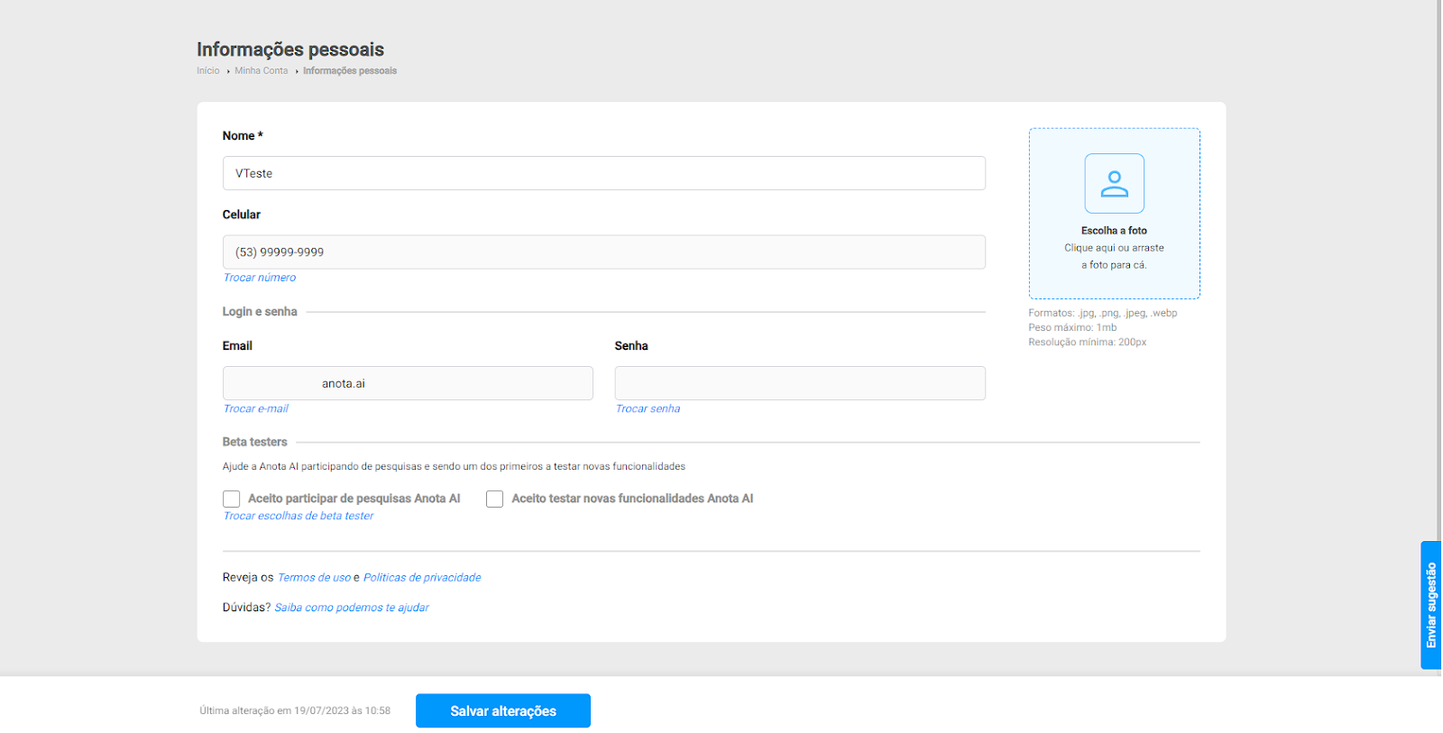 Minha Conta - Central de Ajuda
