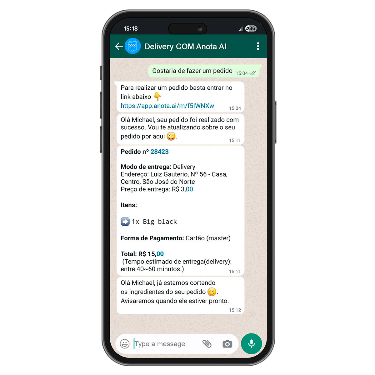 Cardápio digital online — Anota AI